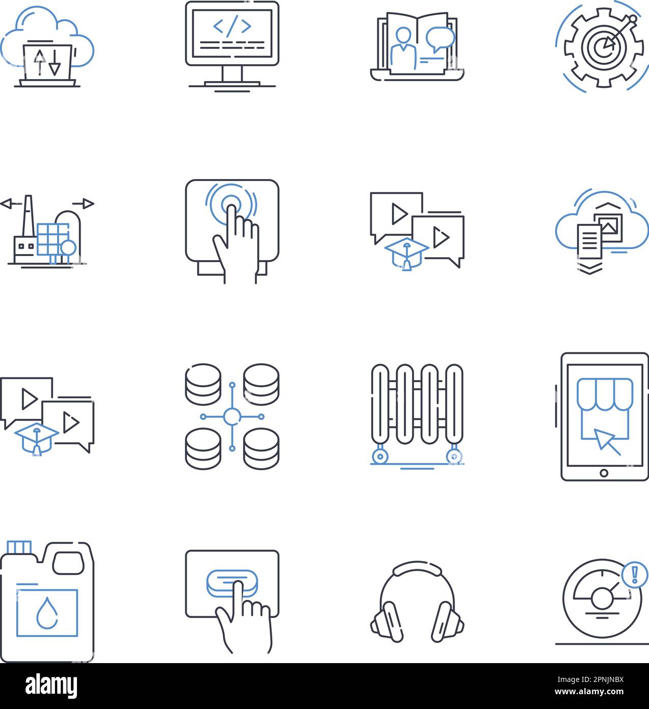 Machines line icons collection. Mechanism, Gadget, Automation ... Machines line icons collection. Mechanism, Gadget, Automation ...