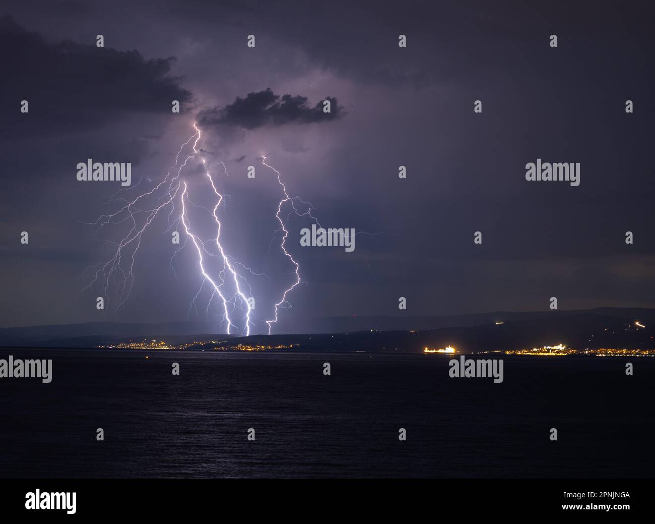 A stunning view of thunder rolling in over the shoreline of Split ...