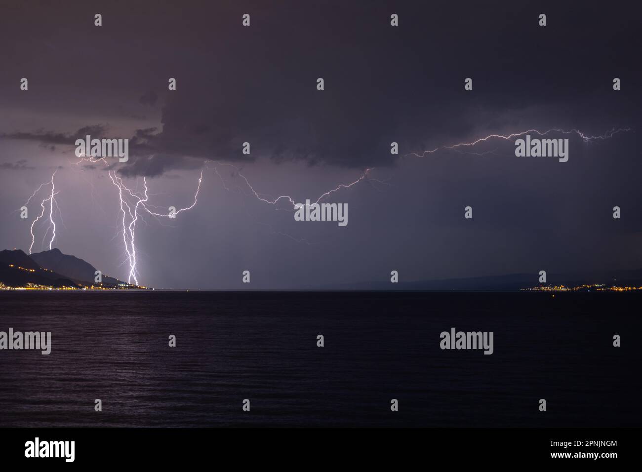 A stunning view of thunder rolling in over the shoreline of Split ...