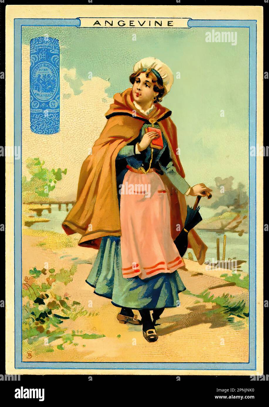Angevine - Vintage Arlatte French Regional Girls, Belle Epoque Era ...