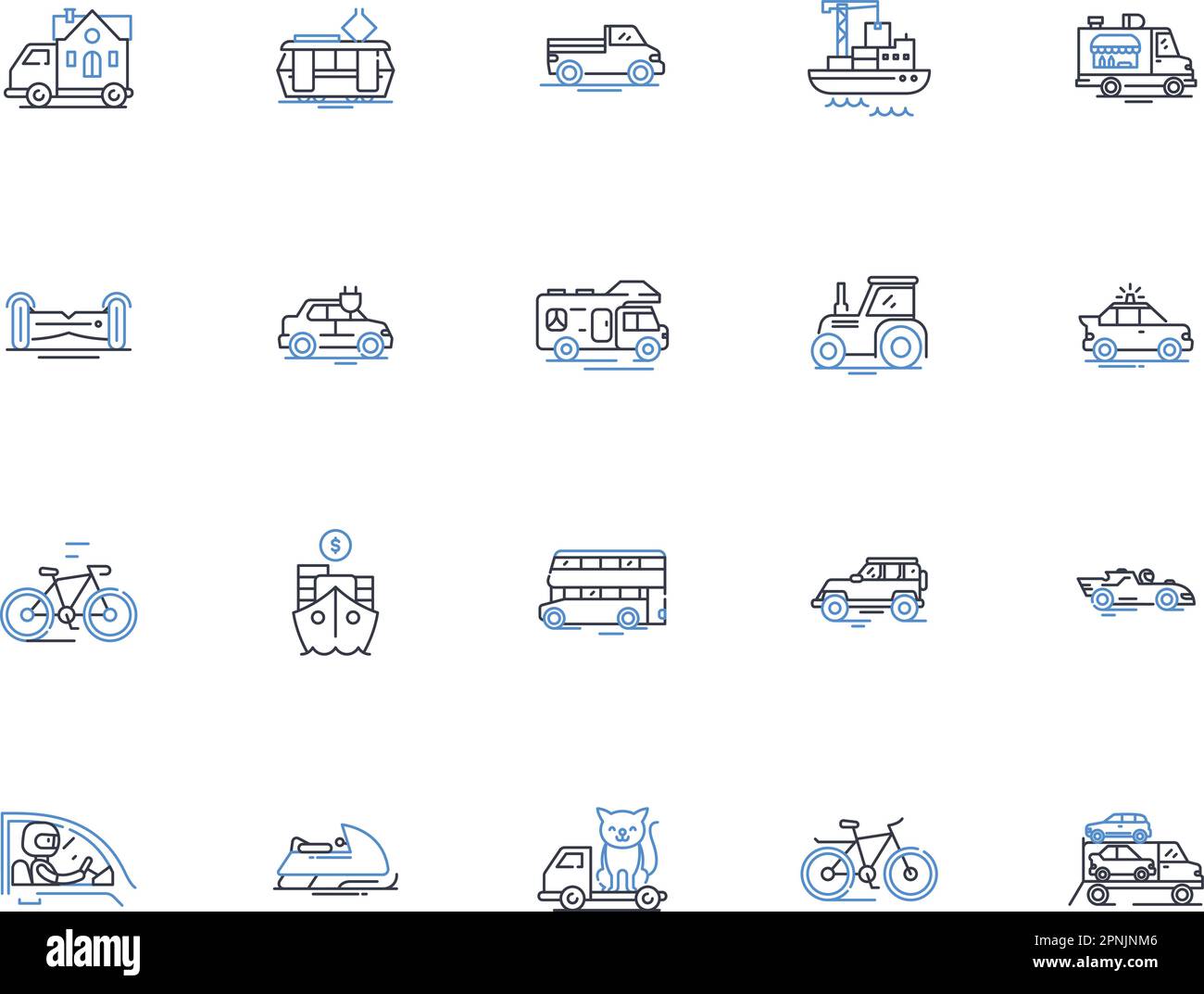 Freight line icons collection. Shipment, Logistics, Transport, Cargo ...