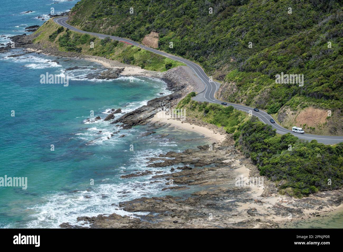 The Great Ocean Road from Teddy's Lookout, Lorne, Victoria, Australia ...