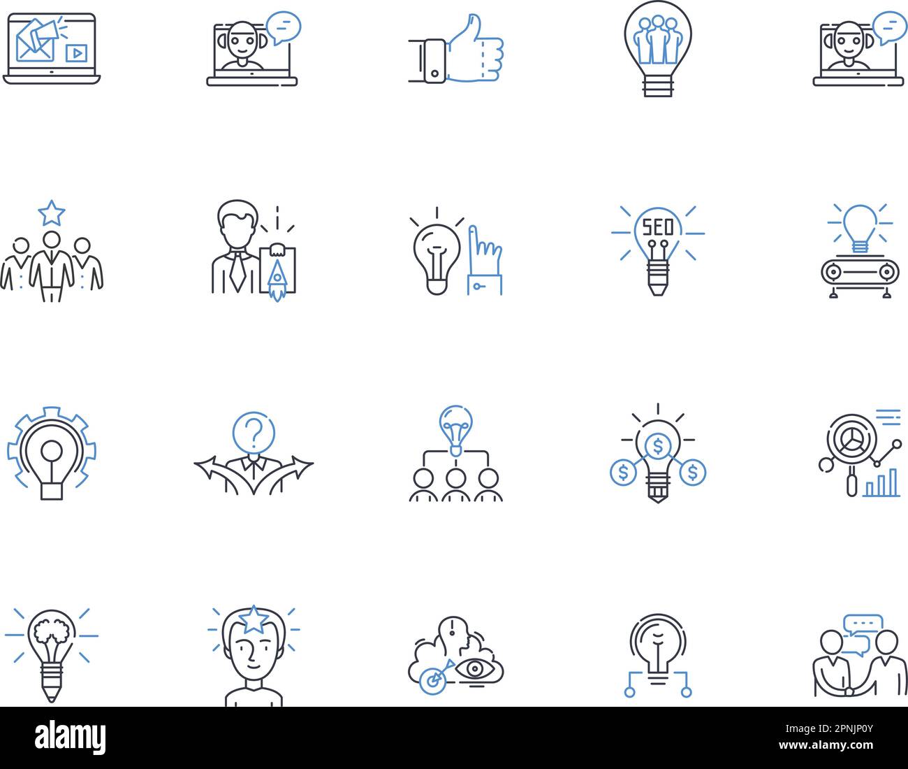 Insight induction line icons collection. Clarity, Intuition ...
