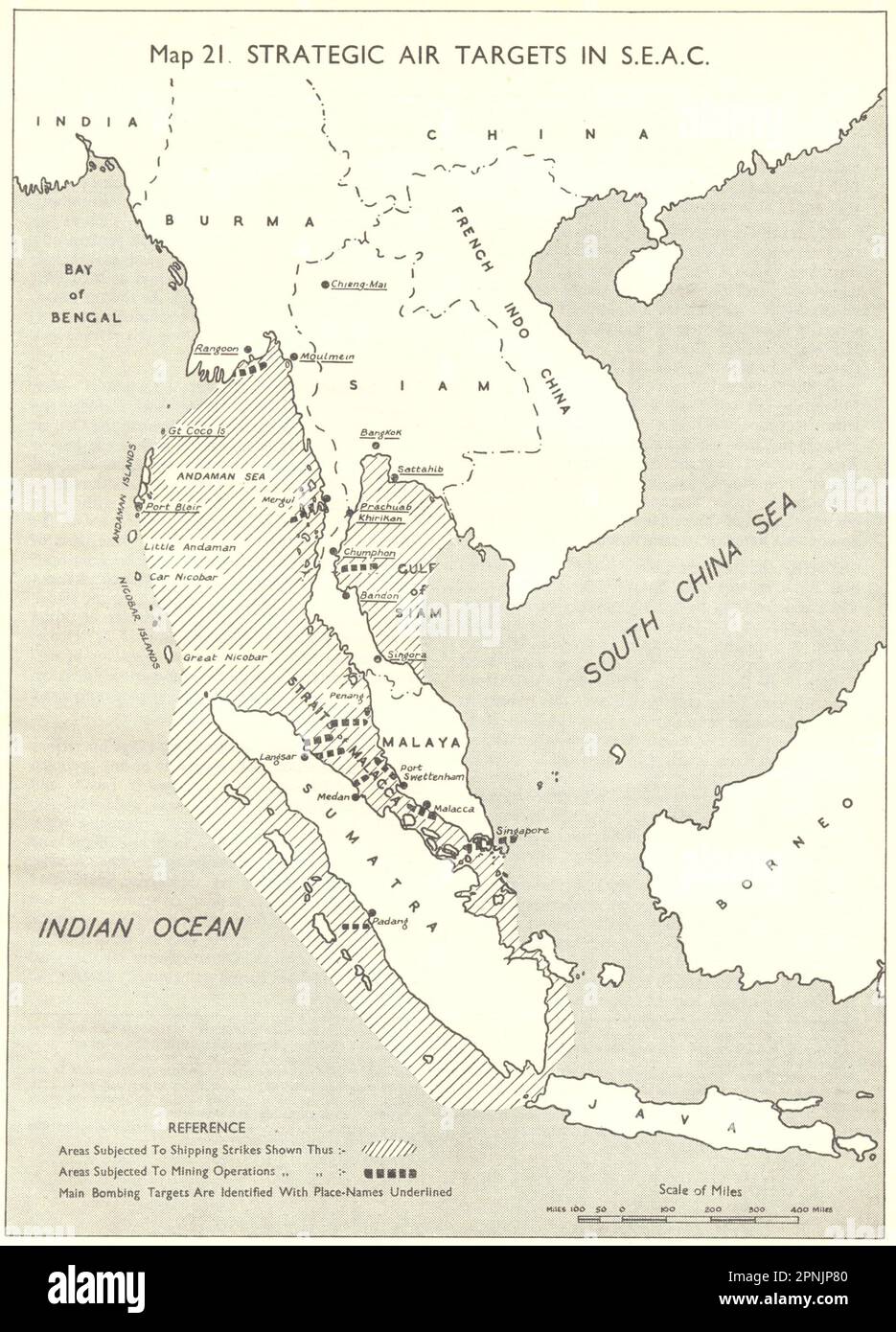 ASIA. July to November, 1944. Strategic Air Targets in SEAC 1951 old ...