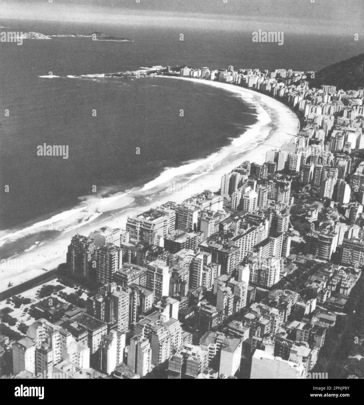 BRAZIL. Rio de Janeiro. Copacabana (1) 1951 old vintage print picture ...