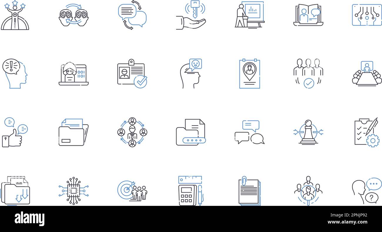 Complementary duo line icons collection. Harmony, Sync, Balance ...