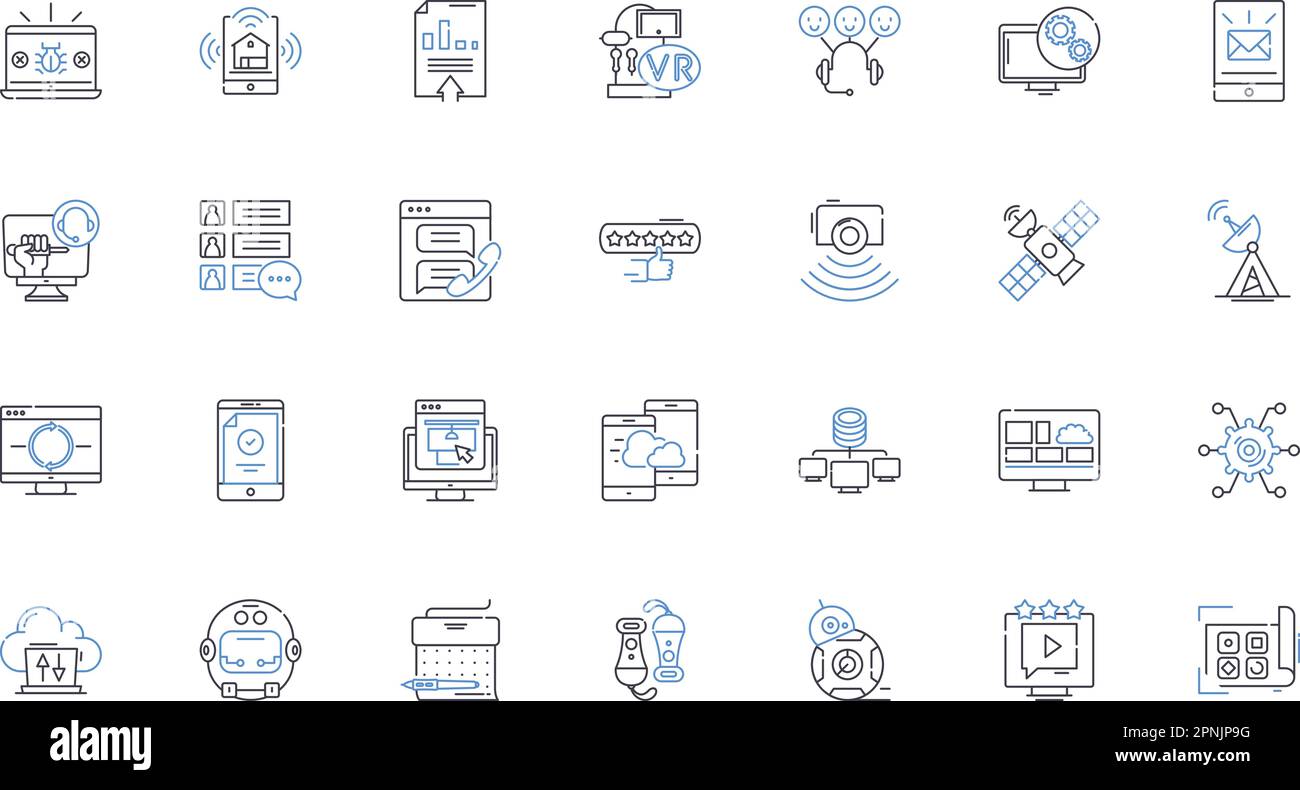 Big System Line Icons Collection Complexity Integration Size Interconnectivity Scalability