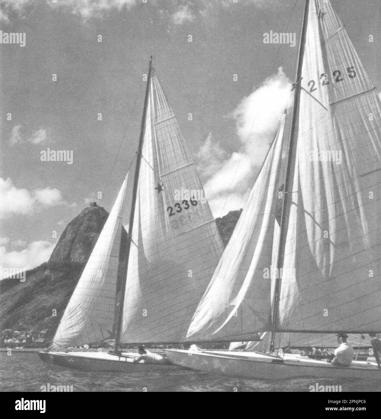 BRAZIL. Rio de Janeiro. Voiliers a Rio Sailing 1951 old vintage print ...