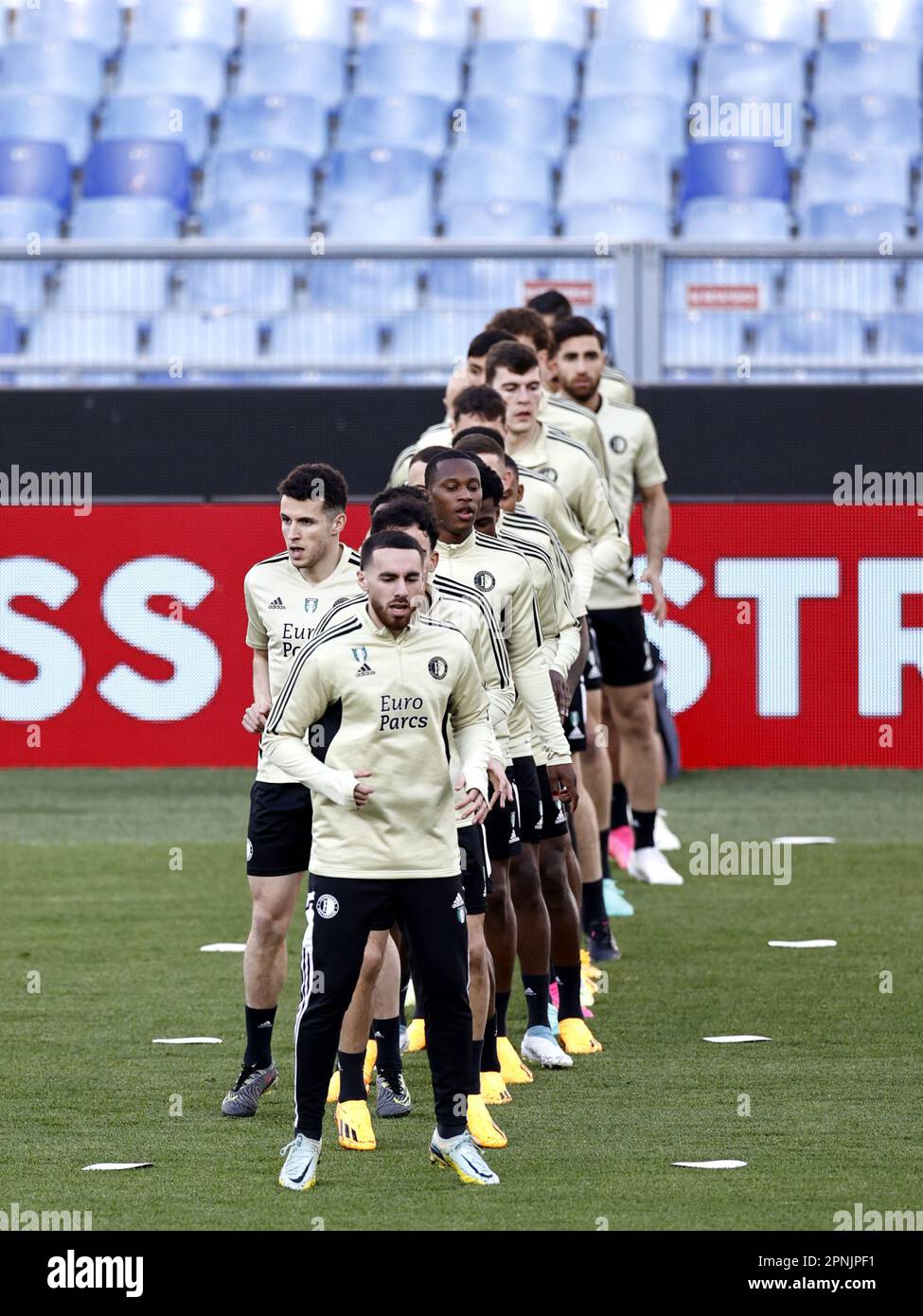 ROME - Players of Feyenoord during the training session ahead of the ...
