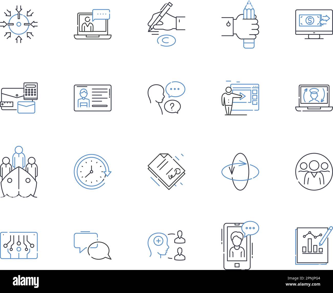 Business institute line icons collection. Leadership, Entrepreneurship ...
