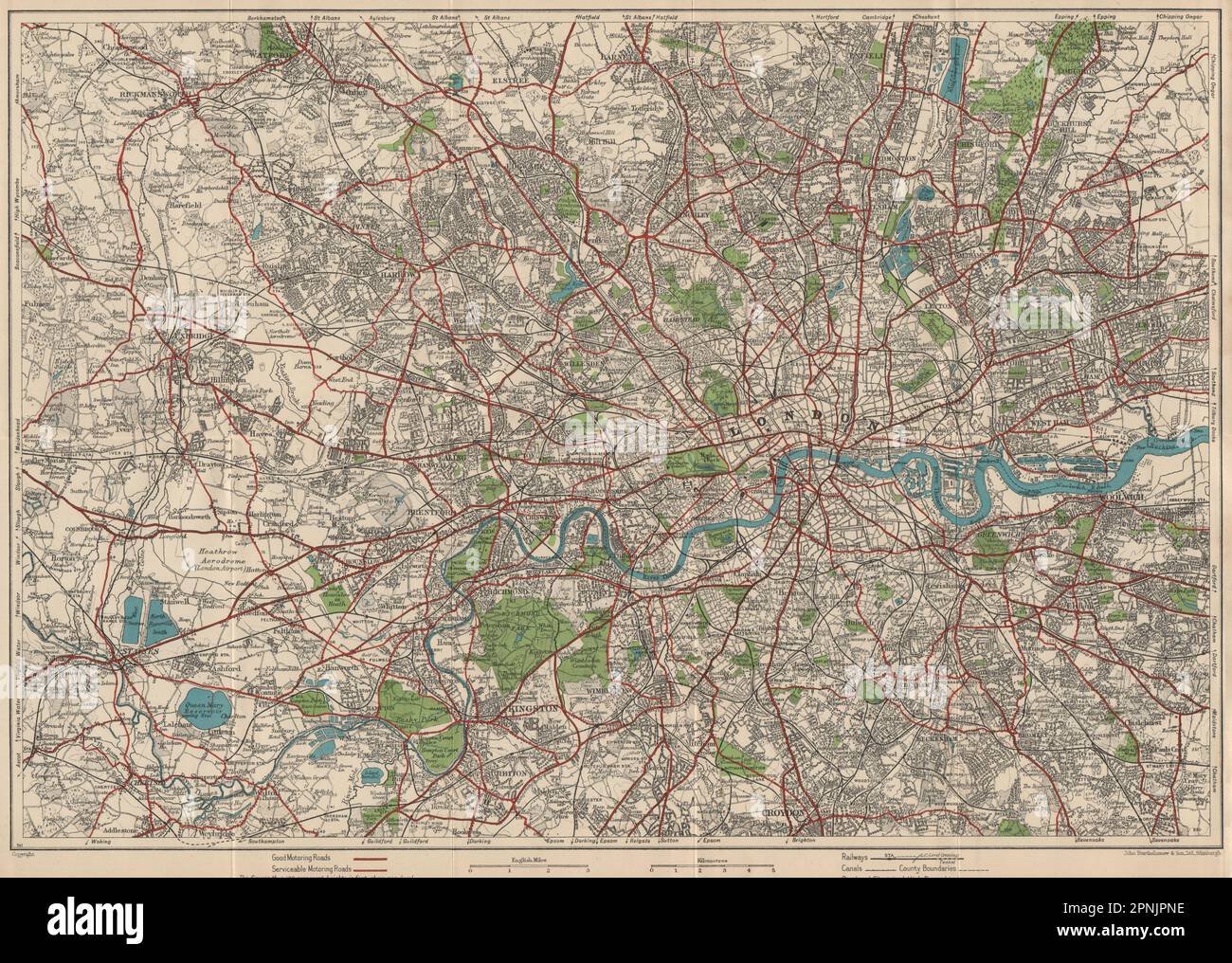 Old greater london map hi-res stock photography and images - Alamy