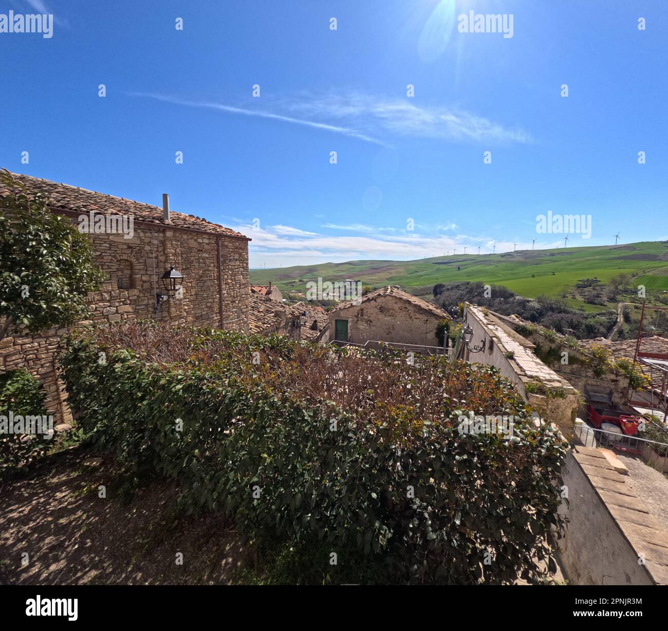 Countryside view of Biccari, a medieval town in the province of Foggia ...
