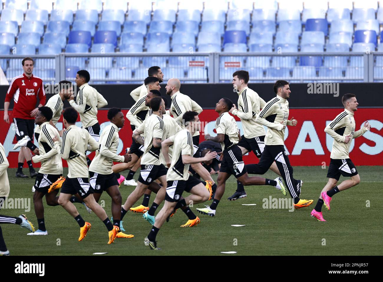 ROME - Players of Feyenoord during the training session ahead of the ...