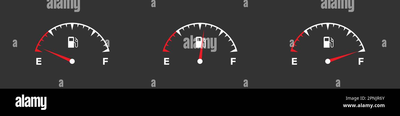Fuel meter set icon. Full fuel gauge. Gas tank. Vector isolated flat ...