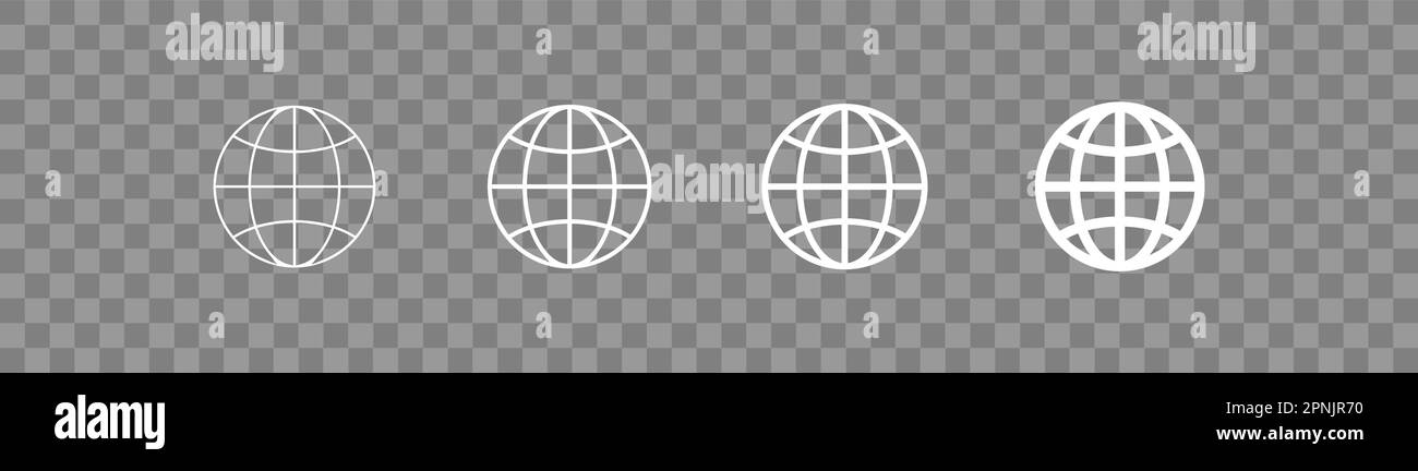Web globe inernet white icon. Isolated flat world button. Vector ...
