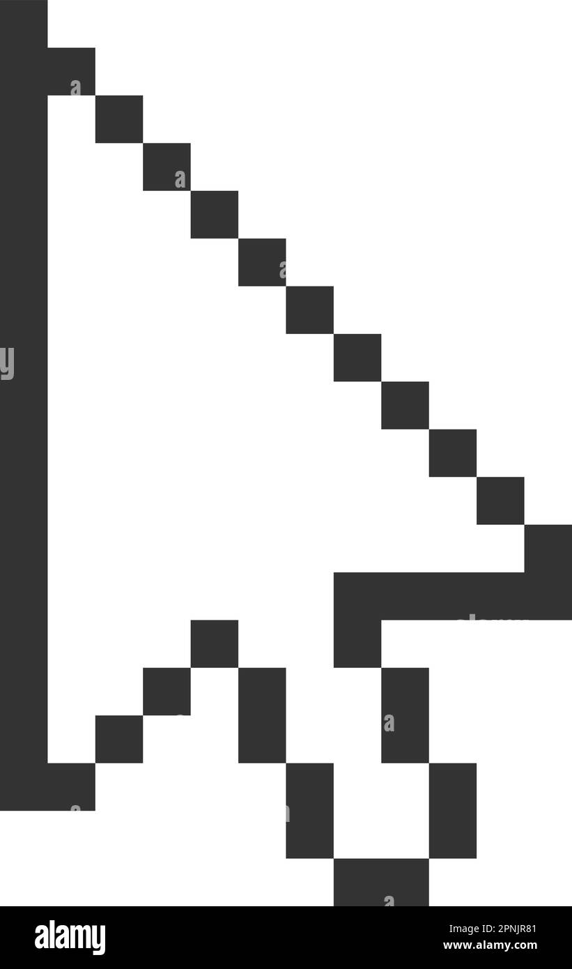 Arrow cursor pointer in flat pixel style. Web icon. Point button ...