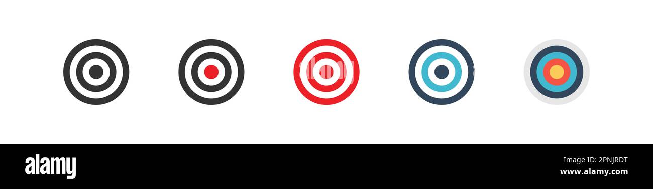 Targets collection icons. Archery target marketing concept icon. Flat ...