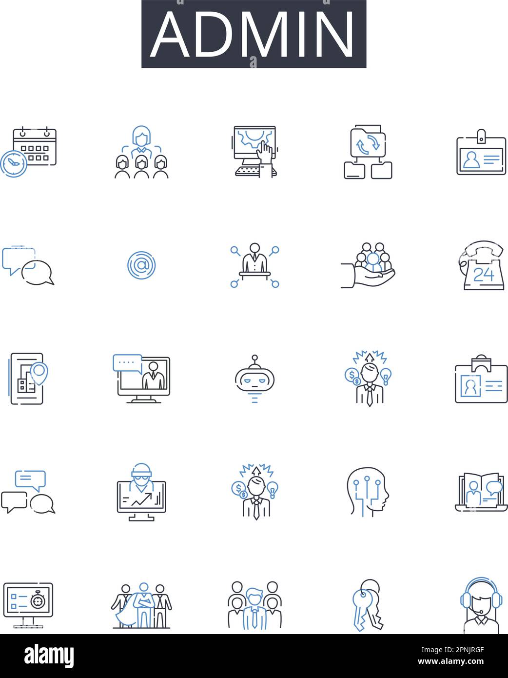 Admin line icons collection. Innovation, Strategy, Risk-taking ...