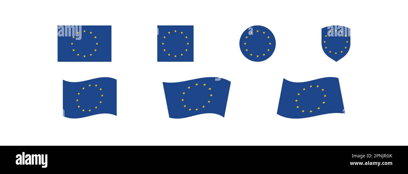 Flag of Europe, set flat icon European Union. EU isolated vector ...