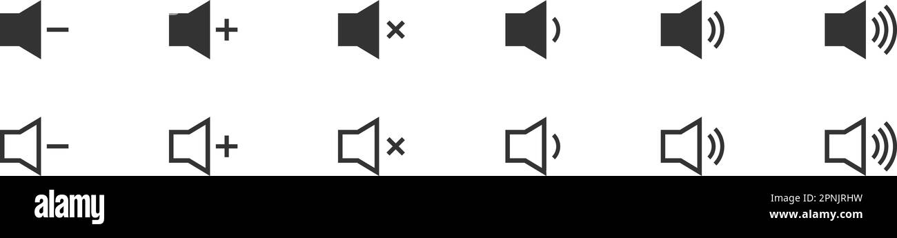 Sound volume set isolated icon. Symbol for music player. Vector flat ...