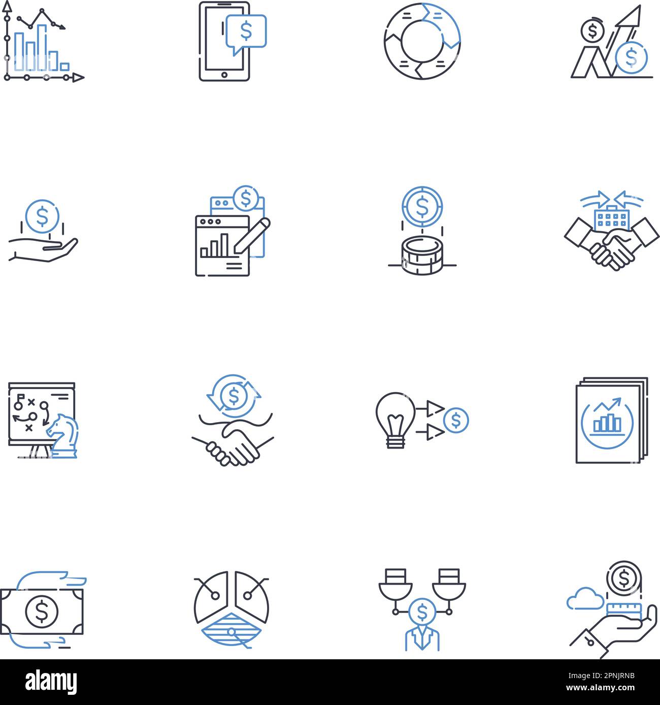 Cash flow line icons collection. Profits, Revenue, Liquidity, Income, Budgeting, Debts, Payments ...