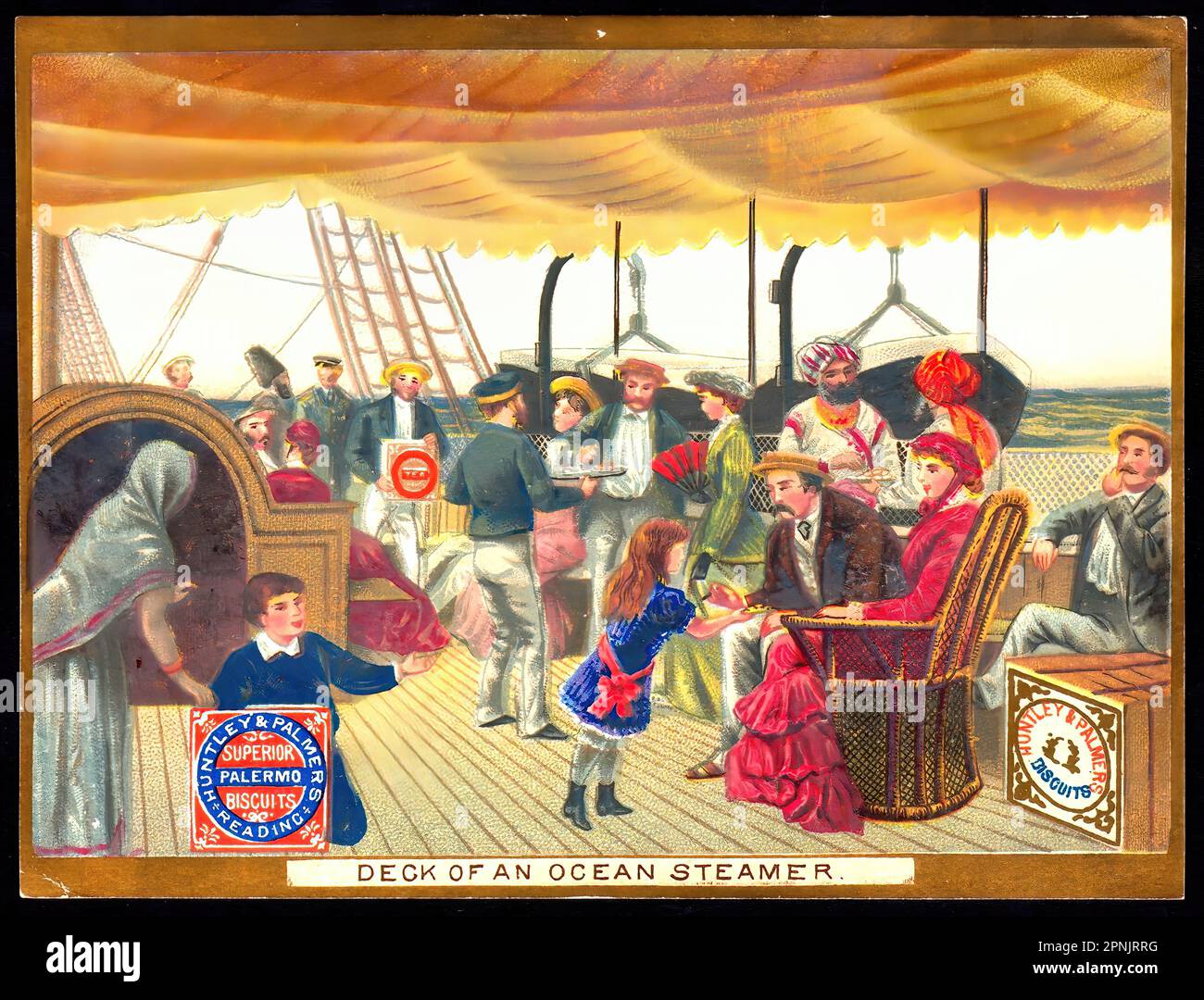 Deck of an Ocean Steamer - Vintage French Tradecard, Belle Epoque Era ...