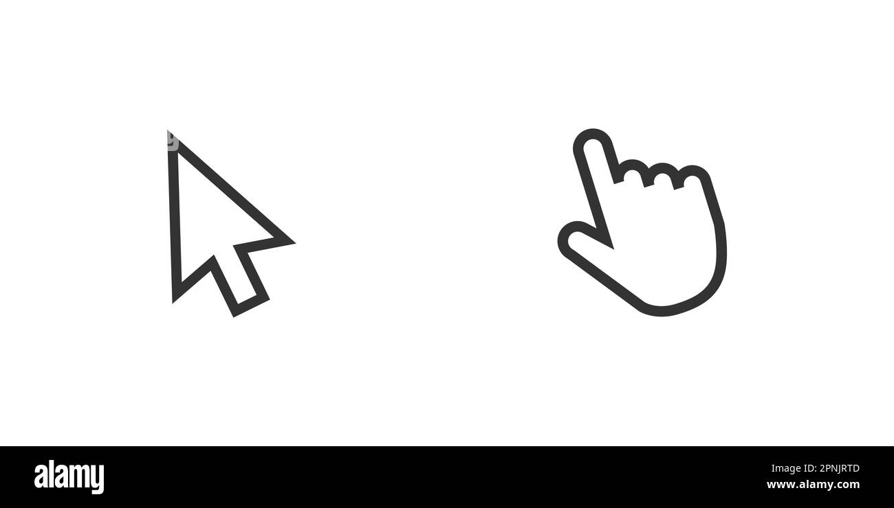 Computer Mouse Pointer Icon Touch Computer Mouse Arrow And Hand Button Vector Isolated