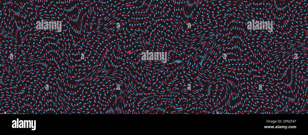 Blue and pink abstract glich wave texture. Dark pattern. Vector ...