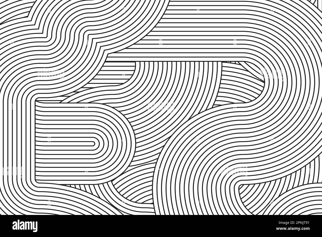 Round lines abstract vector template poster. Round shape wavy linear ...