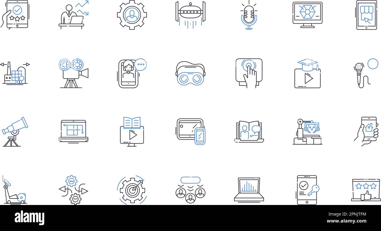 Instrument mechanism line icons collection. Resonance, Vibrations ...