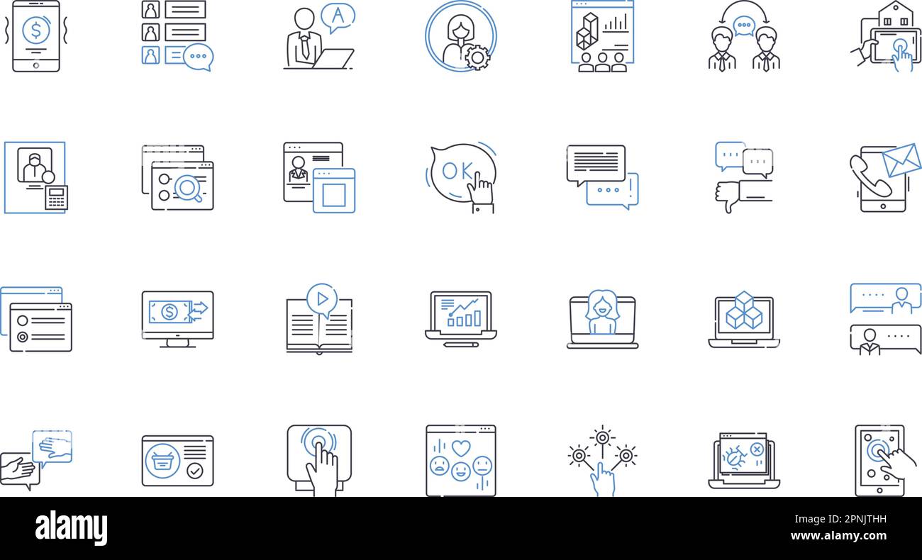 Message line icons collection. Communication, Text, Email, Memo ...