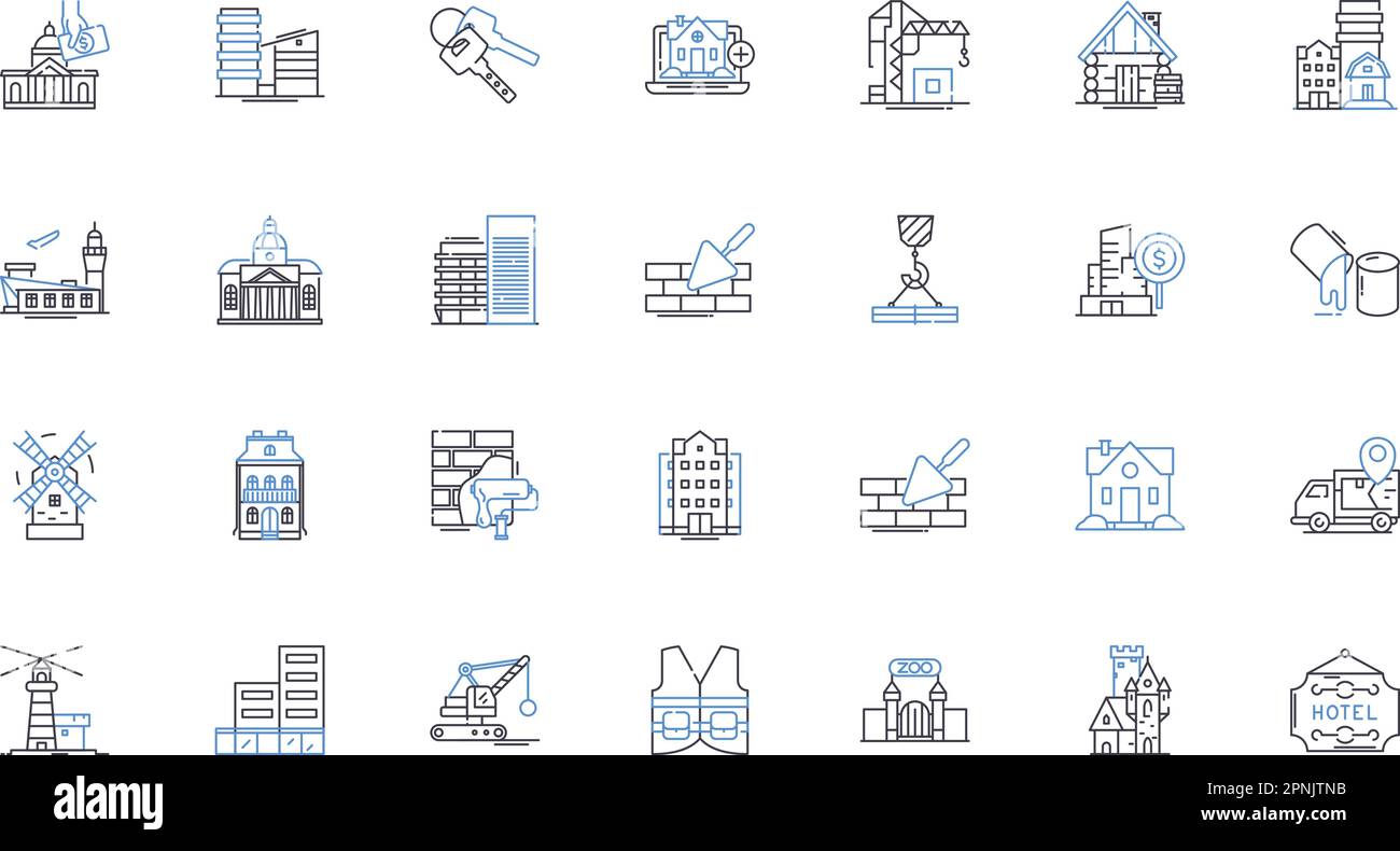 Condo and townhouse line icons collection. Homeowner, Investment ...