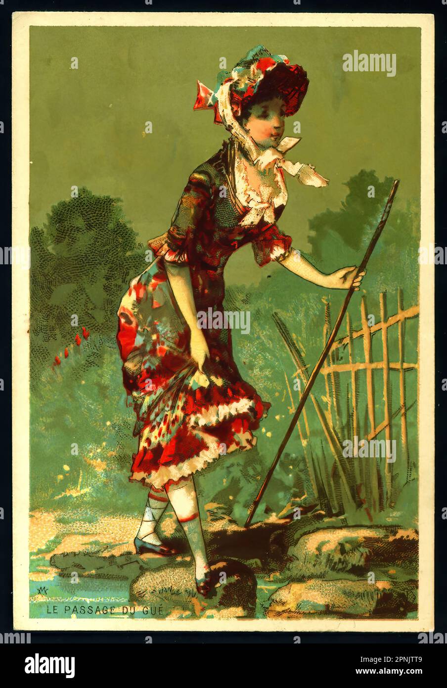 la Passage du Gué - Vintage French Tradecard, Belle Epoque Era Stock ...