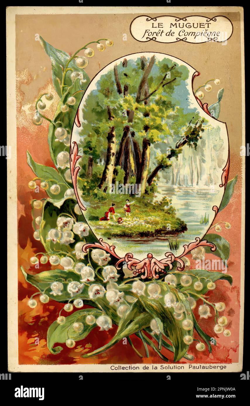 Lily of the Valley - Vintage FrenchSpanish Tradecard, Belle Epoque Era ...