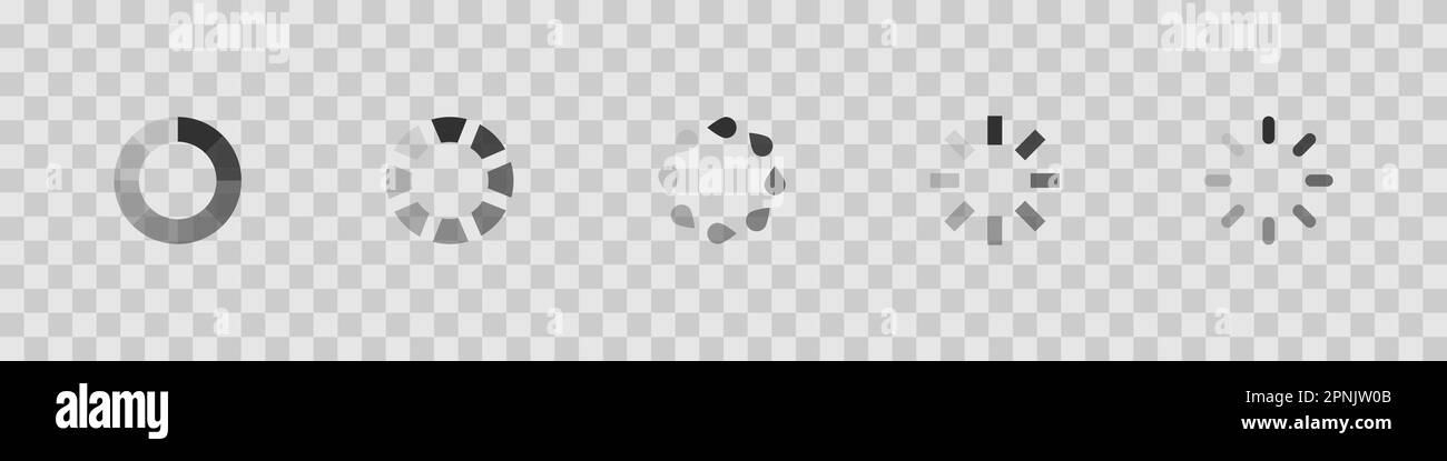 Loader circle transparent icon set. Isolated vector web bar ...
