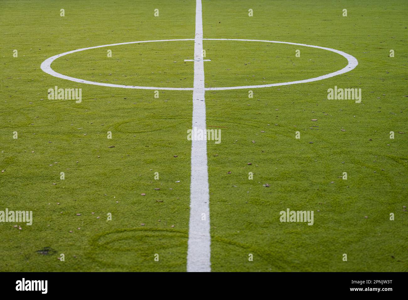 Football field with artificial grass Stock Photo - Alamy