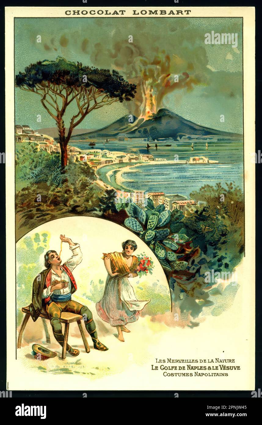 Lombart - Marvels of Nature - Vintage Mount Vesuvius, Belle Epoque Era ...