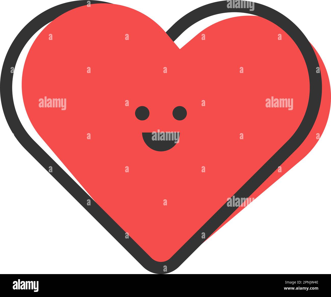 Heart emoji happy smiling face icon in flat style. Vector isolated ...