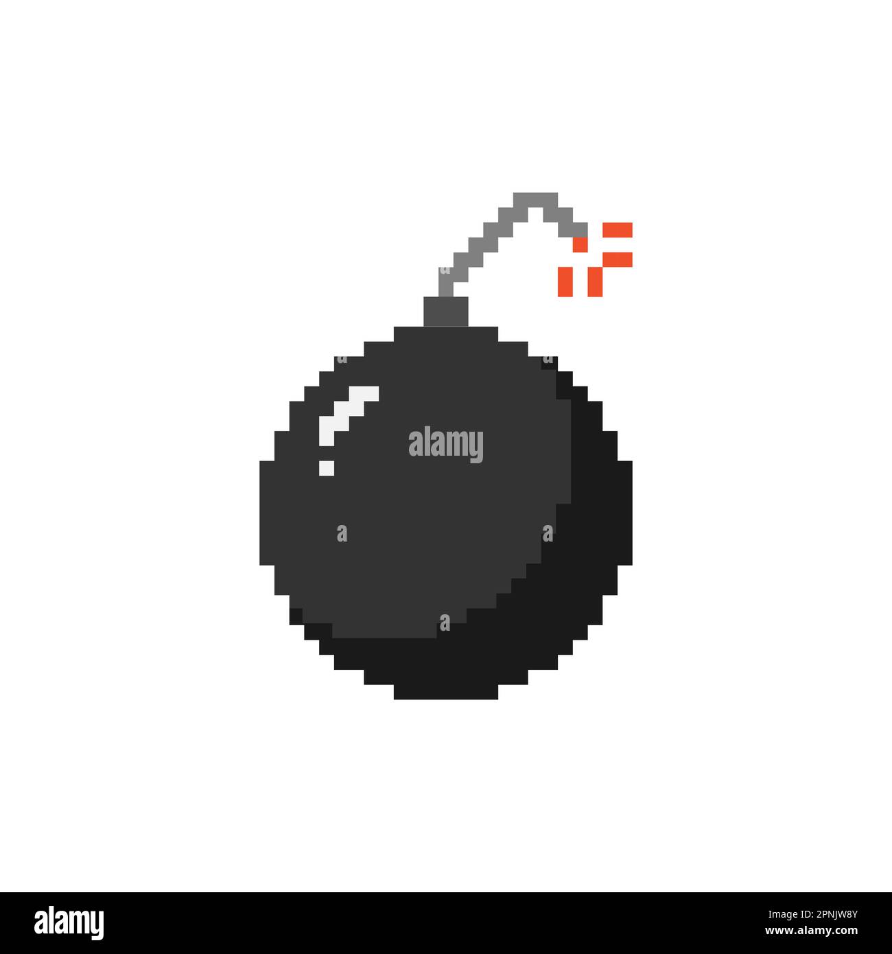 8 bit pixel bomb icon. Black art, colorful vector illustration 80s style Stock Vector Image ...
