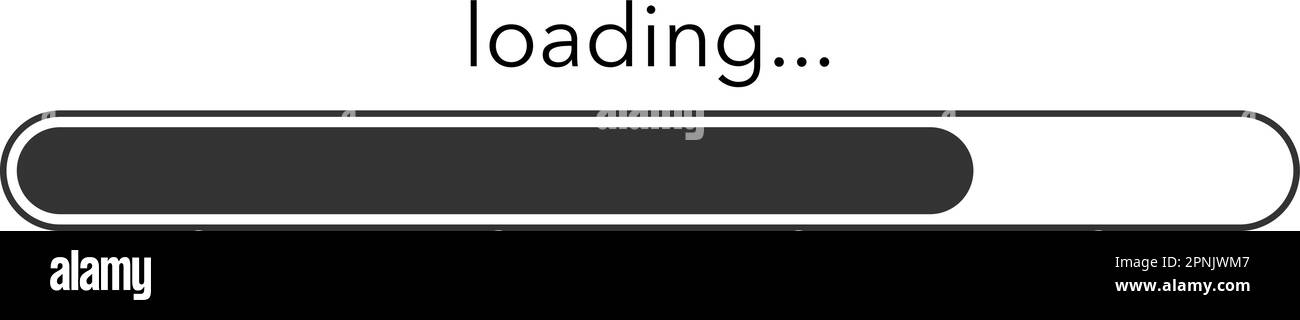 Loading bar progress black simple icon. Isolated flat vector illustration Stock Vector Image ...