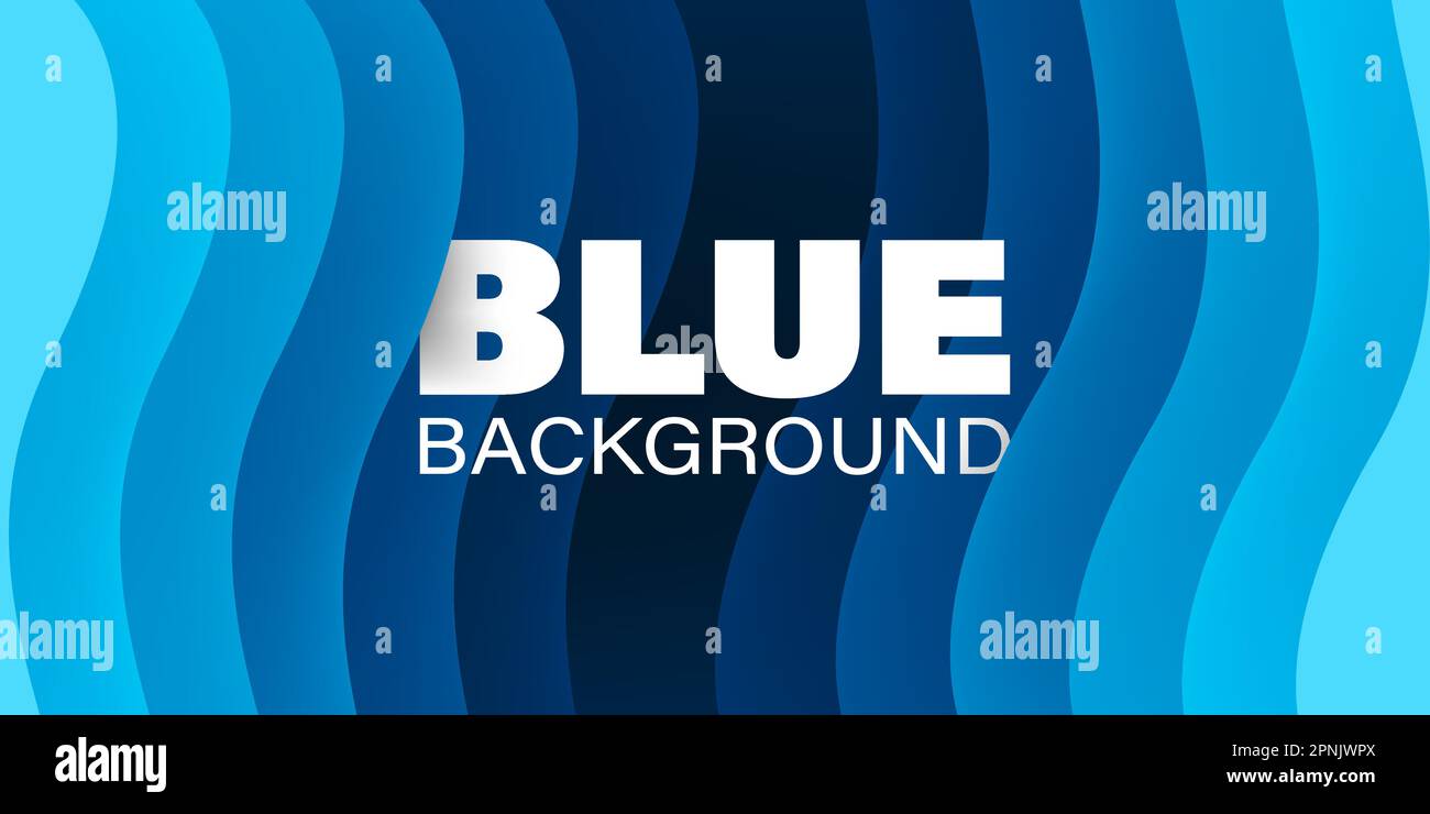 Liquid wave blue color gradation vector background. Abstract fluid ...