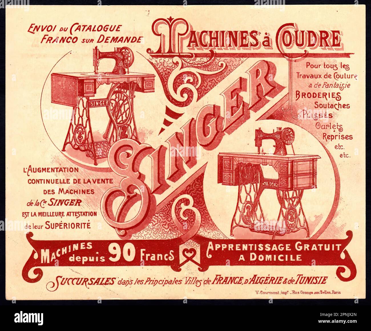 Singer Sewing Machines 002 - Vintage French Tradecard, Belle Epoque Era ...