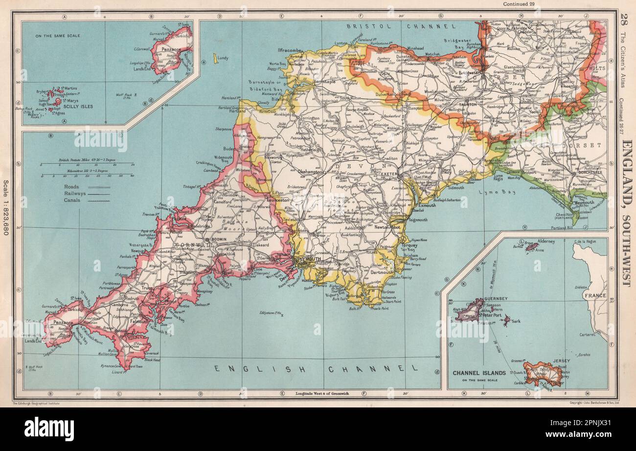 Devon and cornwall map hi-res stock photography and images - Alamy
