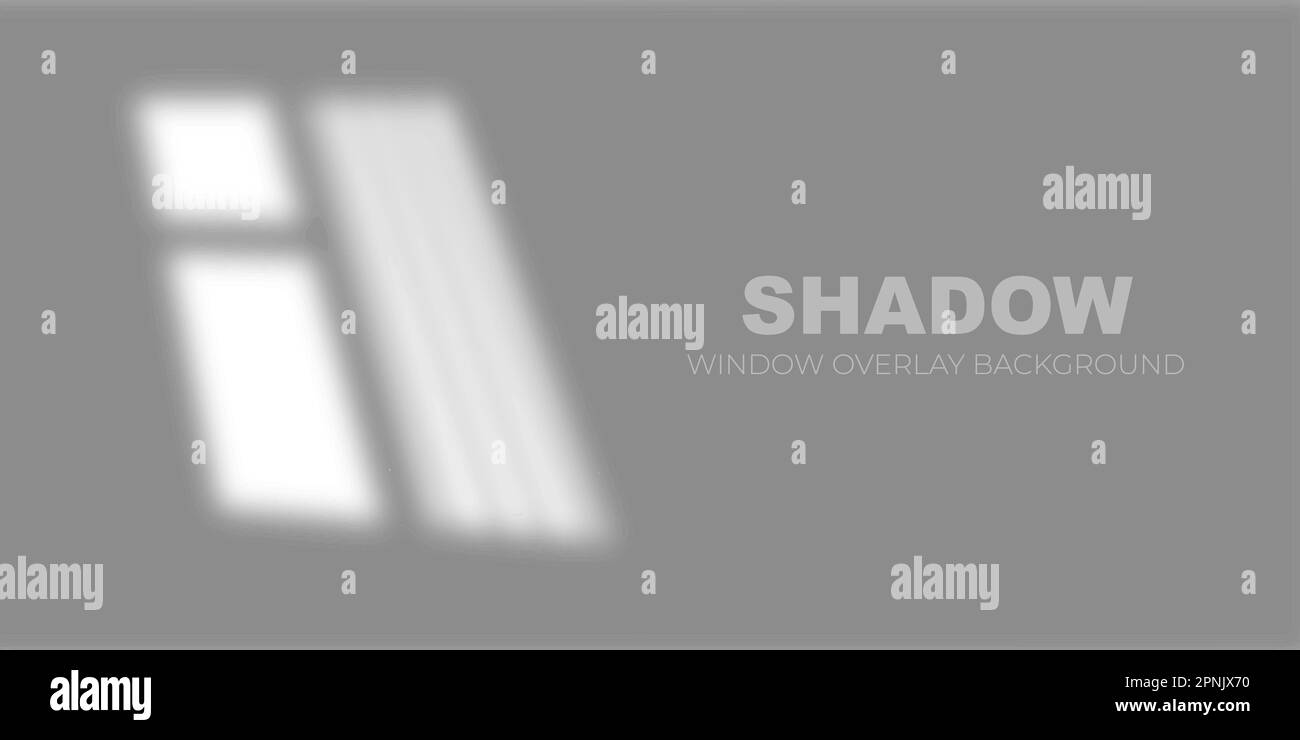 Light from window on the wall shadow overlay. Sunlight glowing through ...