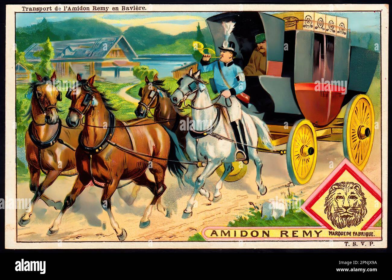 Transporting Amidon Remy in Bavaria - Vintage French Tradecard, Belle ...