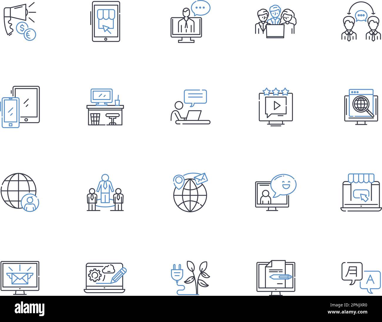 Digital Rapport Line Icons Collection Connection Communication Trust Empathy Understanding