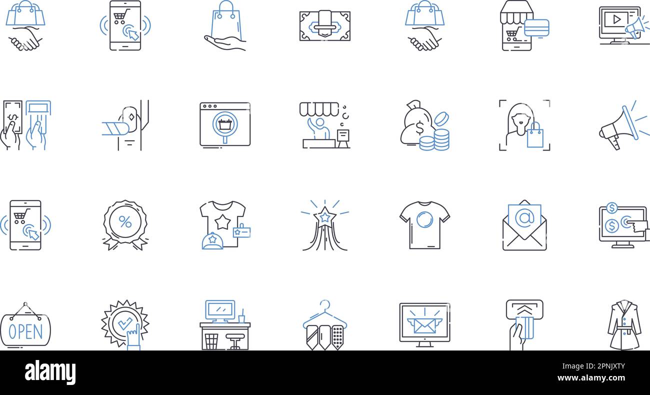 Booth line icons collection. Display, Sponsorship, Exhibition ...