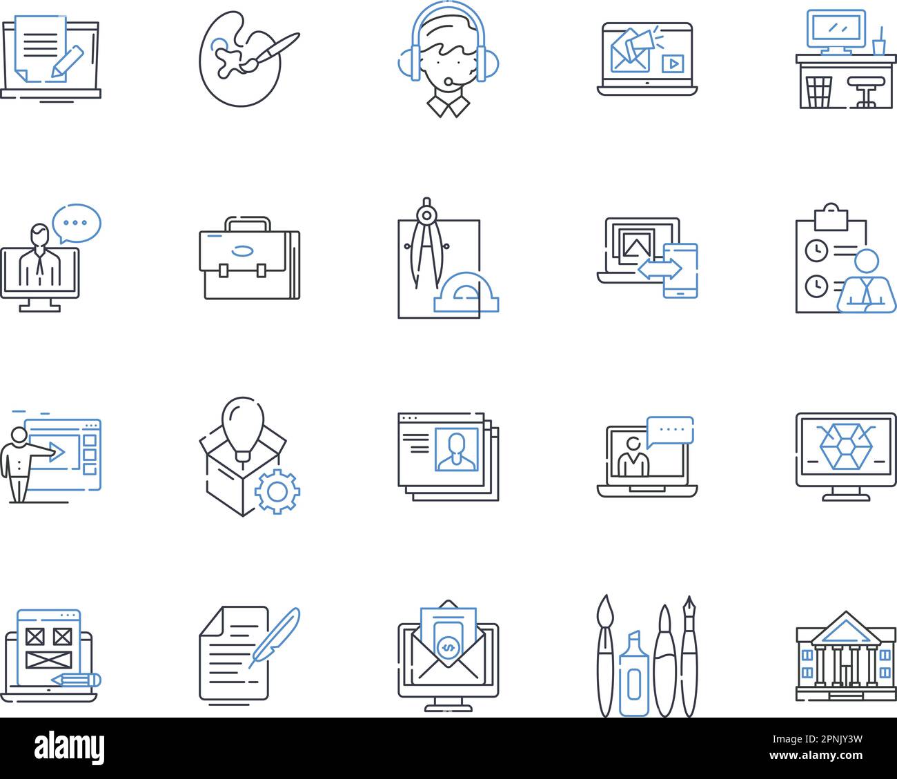 Project roadmap line icons collection. Planning, Strategy, Vision ...