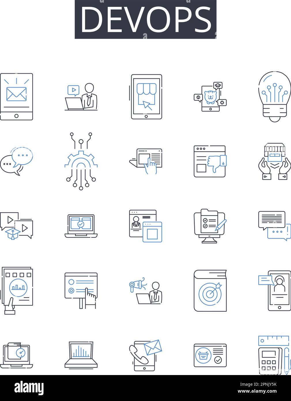 DevOps line icons collection. Expertise, Analysis, Strategy ... DevOps line icons collection. Expertise, Analysis, Strategy ...
