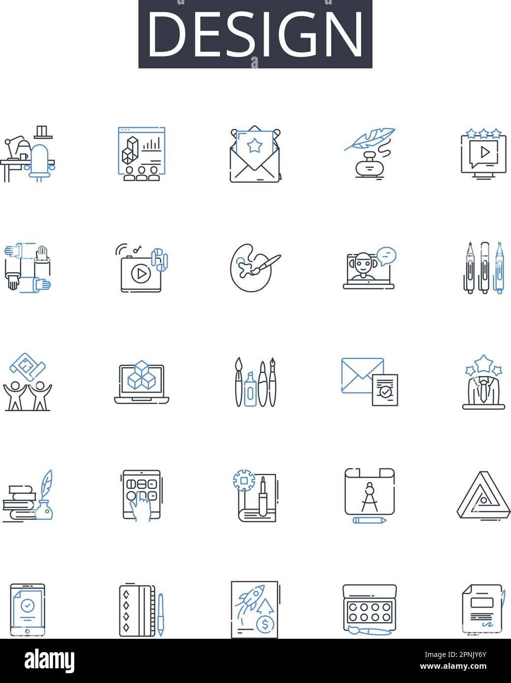 Design line icons collection. Artistic expression, Creative planning ...